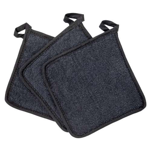 Monarch Brands PNP-POT-BLACK Cooks Linen Pot Holder 7x7 Black (12/Pack)